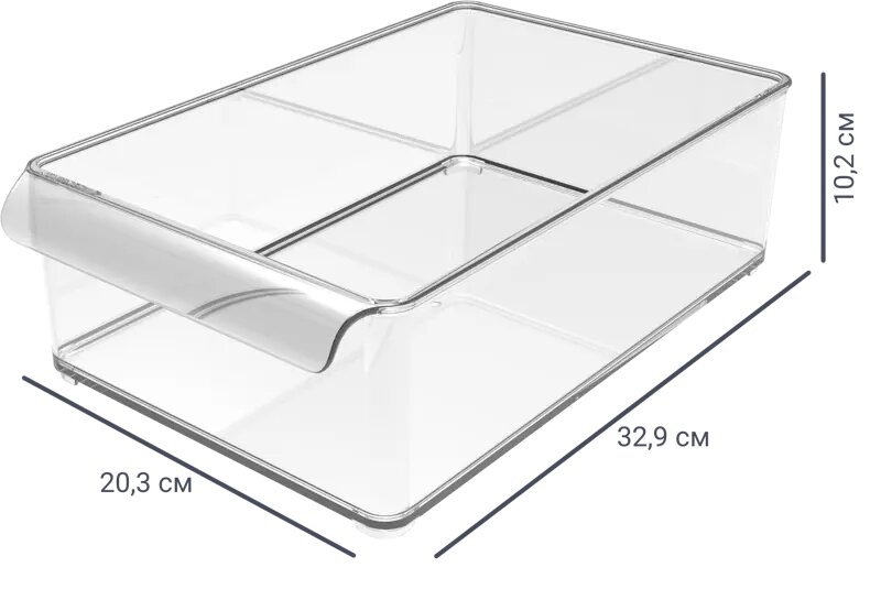 Органайзер Berossi 20.3x10.2x32.9 см 5.4 л полиэтилен без крышки цвет прозрачный