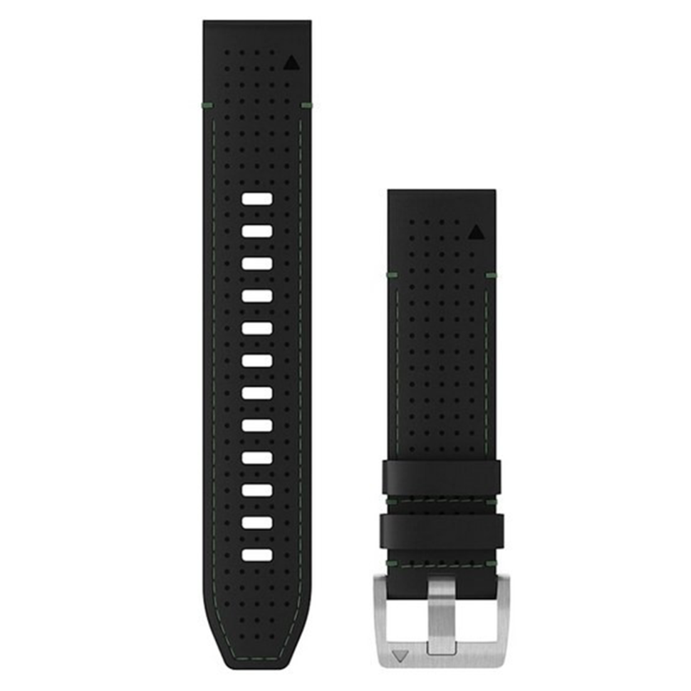 Ремешок Garmin QuickFit 22 Watch Straps Leather/FKM Hybrid Strap Black/Green 010-13225-09