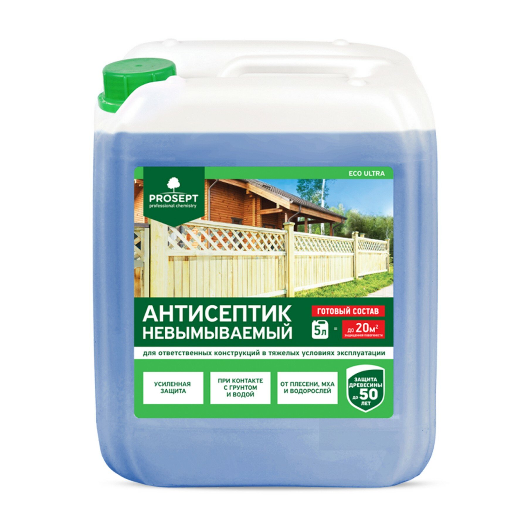 Антисептик Prosept Eco Ultra невымываемый, готовый состав, 5 л