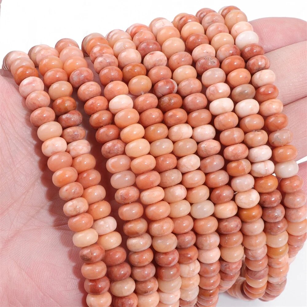 Бусины из халцедона 5x8 мм RISYF 5x8mm 74 to 76pcs, NO.12 Aventurine