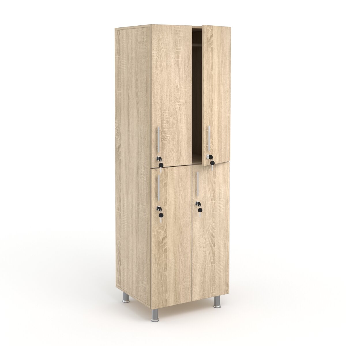 Шкаф для раздевалок 2-секционный 4х-местный, Дуб Сонома. Производитель товара - компания Westcom.