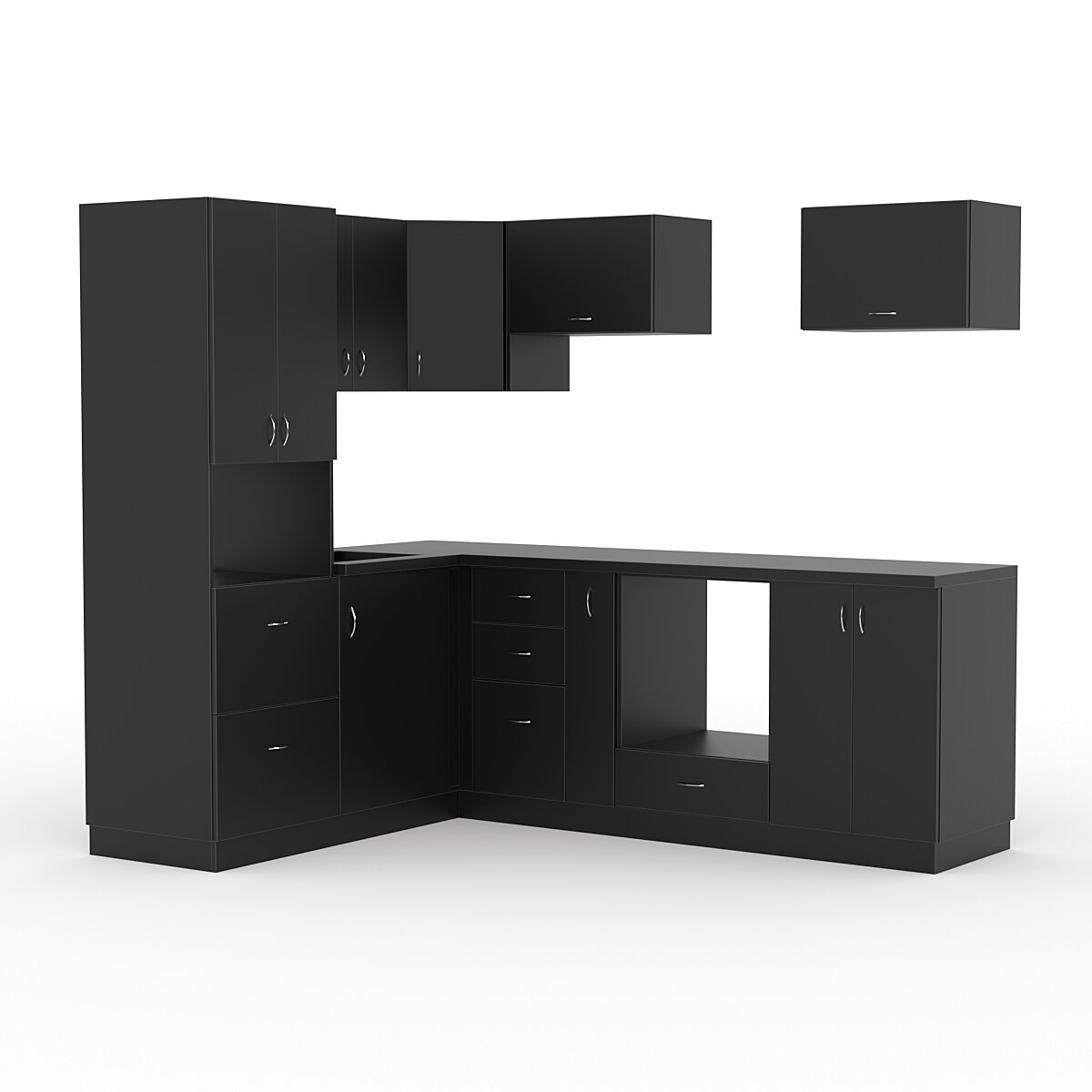 Кухонный гарнитур со столешницей 38мм №9, Черный. Производитель товара - компания Westcom.