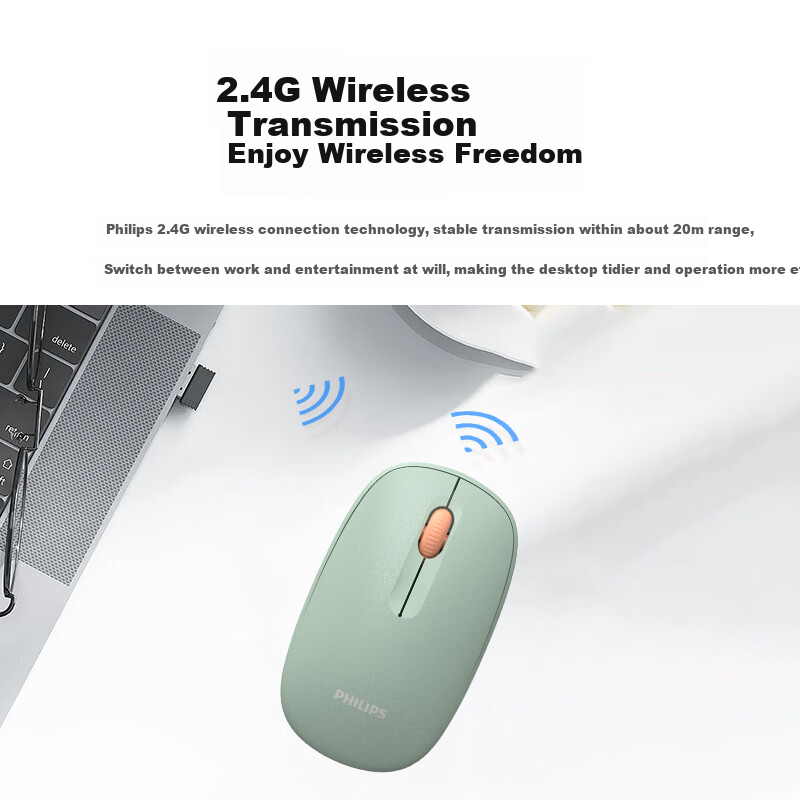 PHILIPS Wireless Mouse SPK7318 Green — фото 1