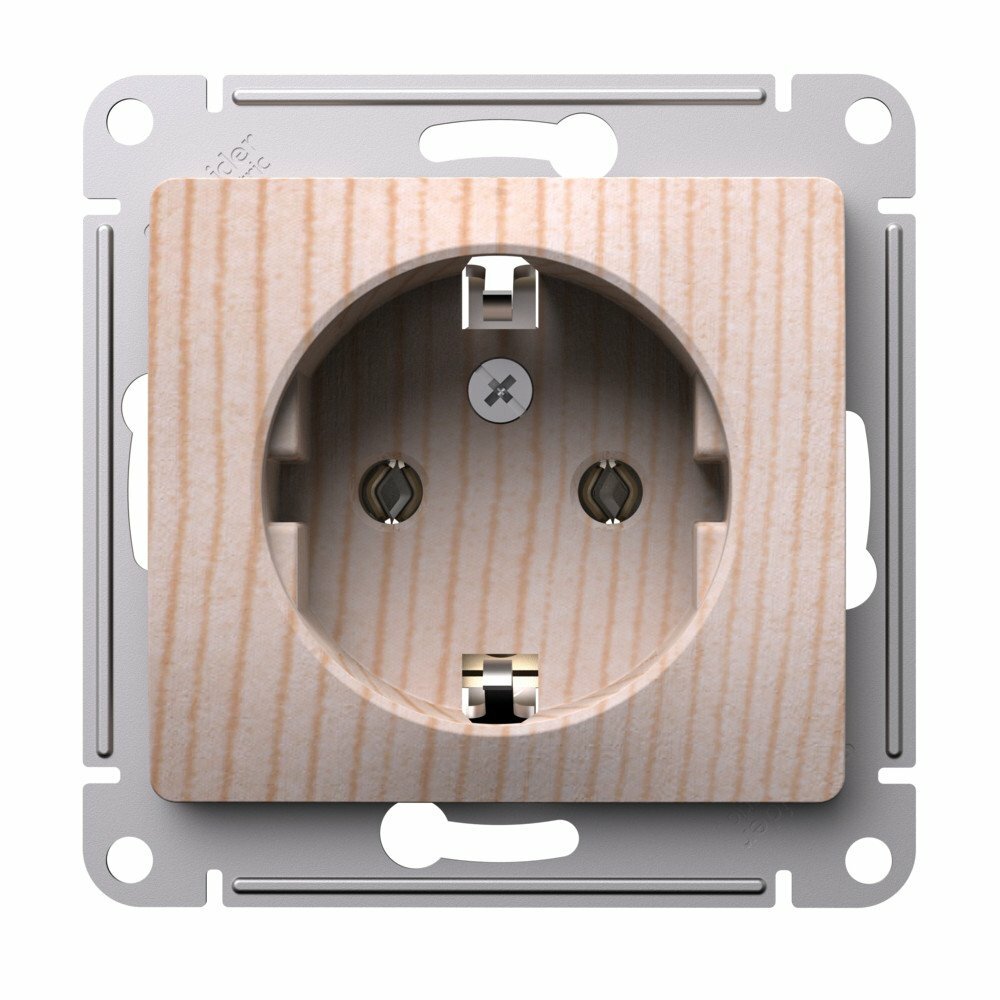 Systeme Electric Glossa Сосна Розетка с заземлением, 16А, механизм, GSL001543