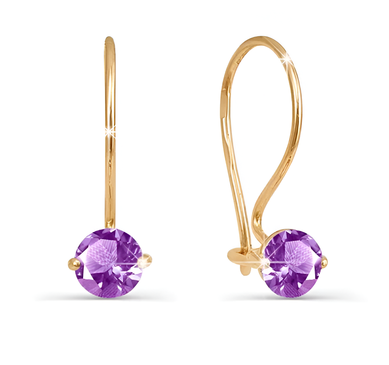 Серьги, красное золото, 585 проба, фианит