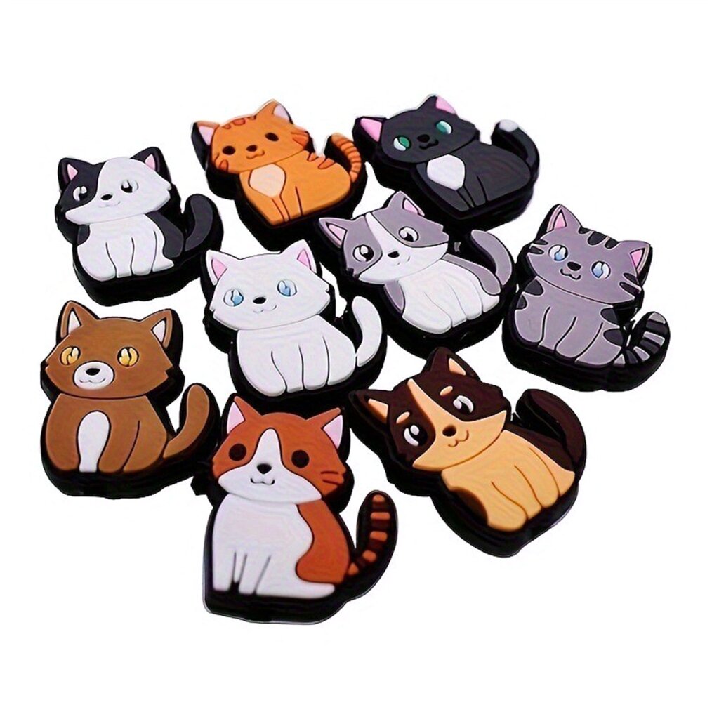 1 набор из 10, мультяшный цветной котенок diy бисерная ручка брелок материальный пакет