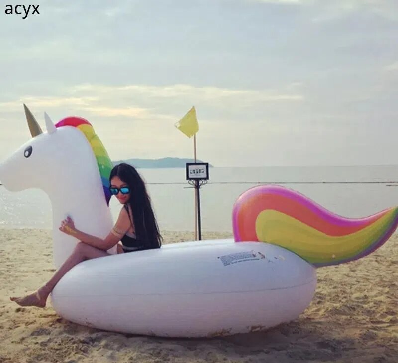 Совершенно новое оригинальное крупногабаритное надувное водное крепление для взрослых, единорог, фламинго, кольцо для плавания с ревеневой уткой, A2, белый