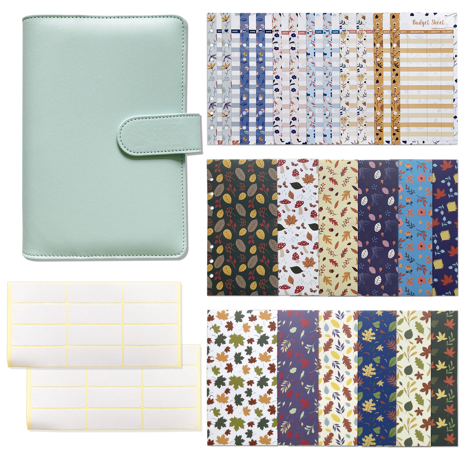 Набор бумаги для конвертов "Кленовый лист", синий