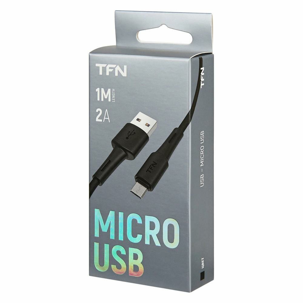 Кабель TFN USB-A на Micro-USB, 1М (TFN-CMICUSB1MBK), Черный