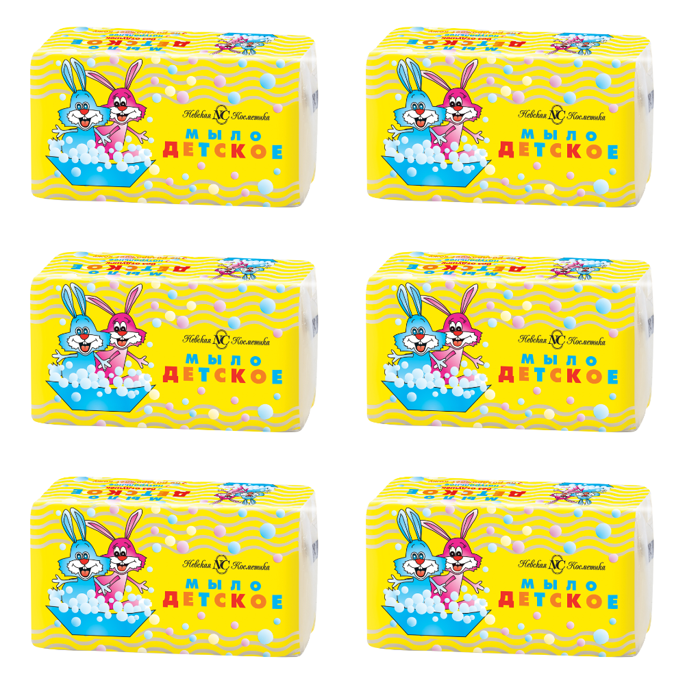 Туалетное мыло Невская косметика "Детское", для всех типов кожи, 140г, 6шт