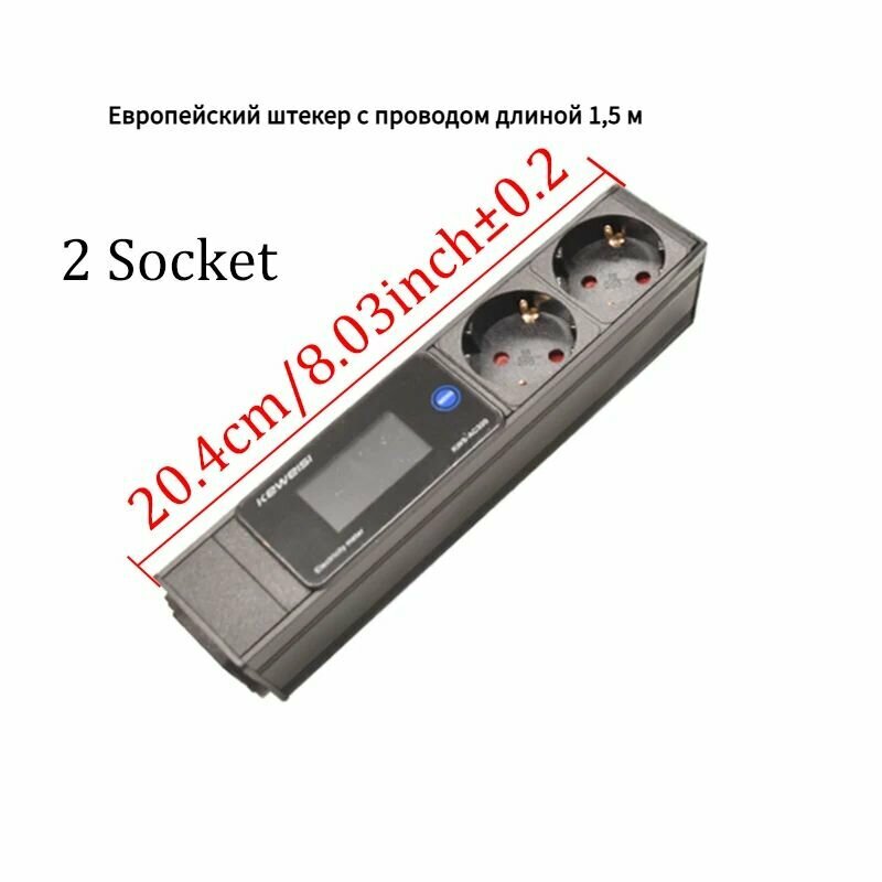 Удлинитель Sehll C14 с амперметром и вольтметром