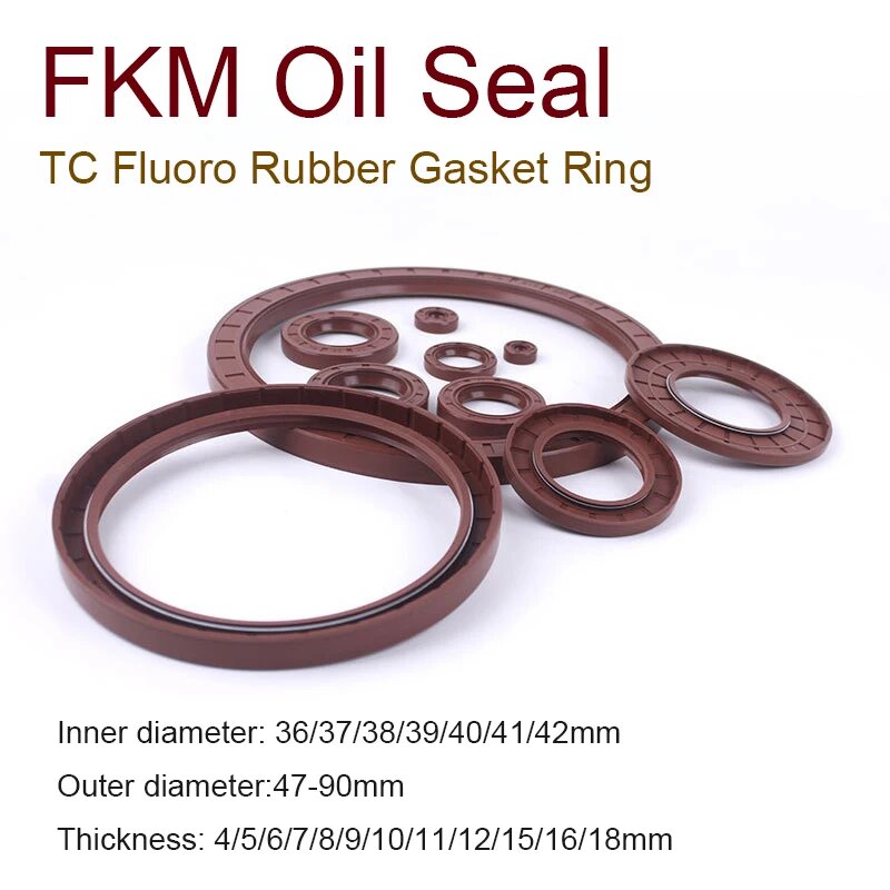 Сальник FKM коричневый ID36/37/38/39/40/41/42 мм OD47-90 мм THK4-18 мм 40X55X6.5mm