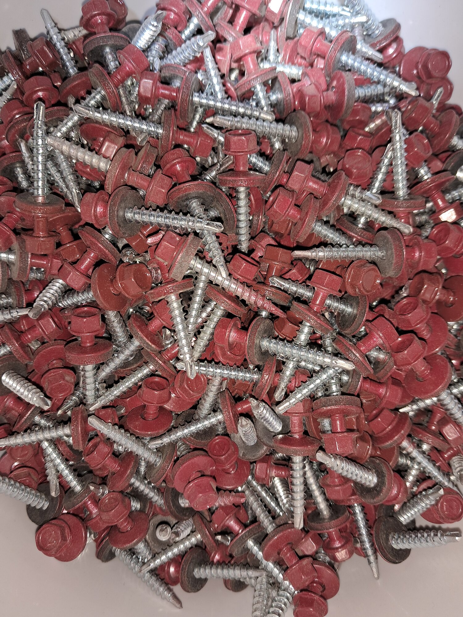 50 шт (набор) Саморез кровельный 4,8х35 RAL 3004 пурпурно-красный