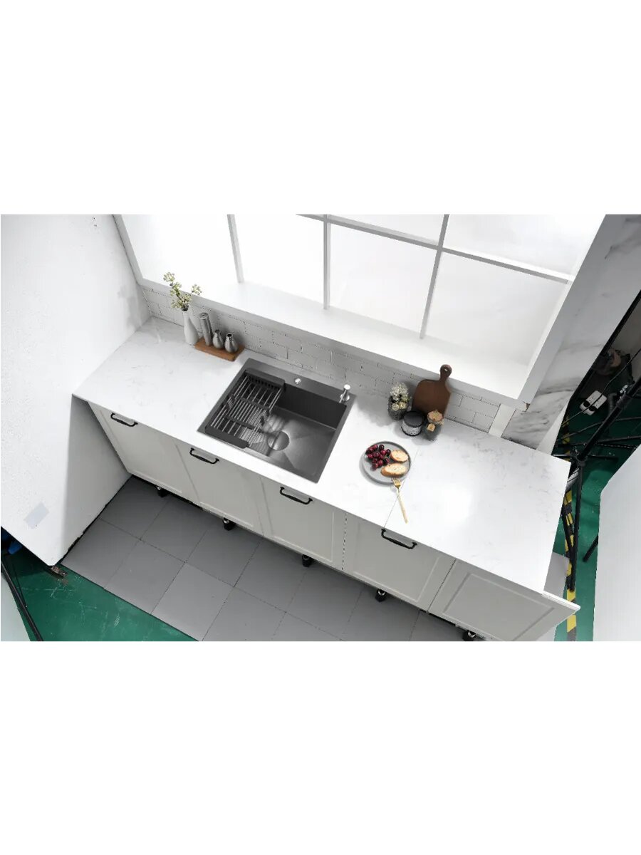 Мойка для кухни многофункциональная "CASCADE-S", нержавеющая сталь, 500х500х230 мм