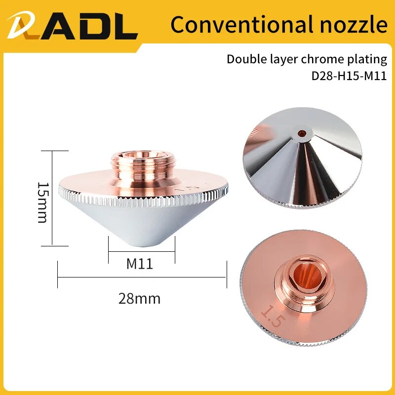 Лазерное сопло RADL D28-H15-M11, 1.25mm, double layer