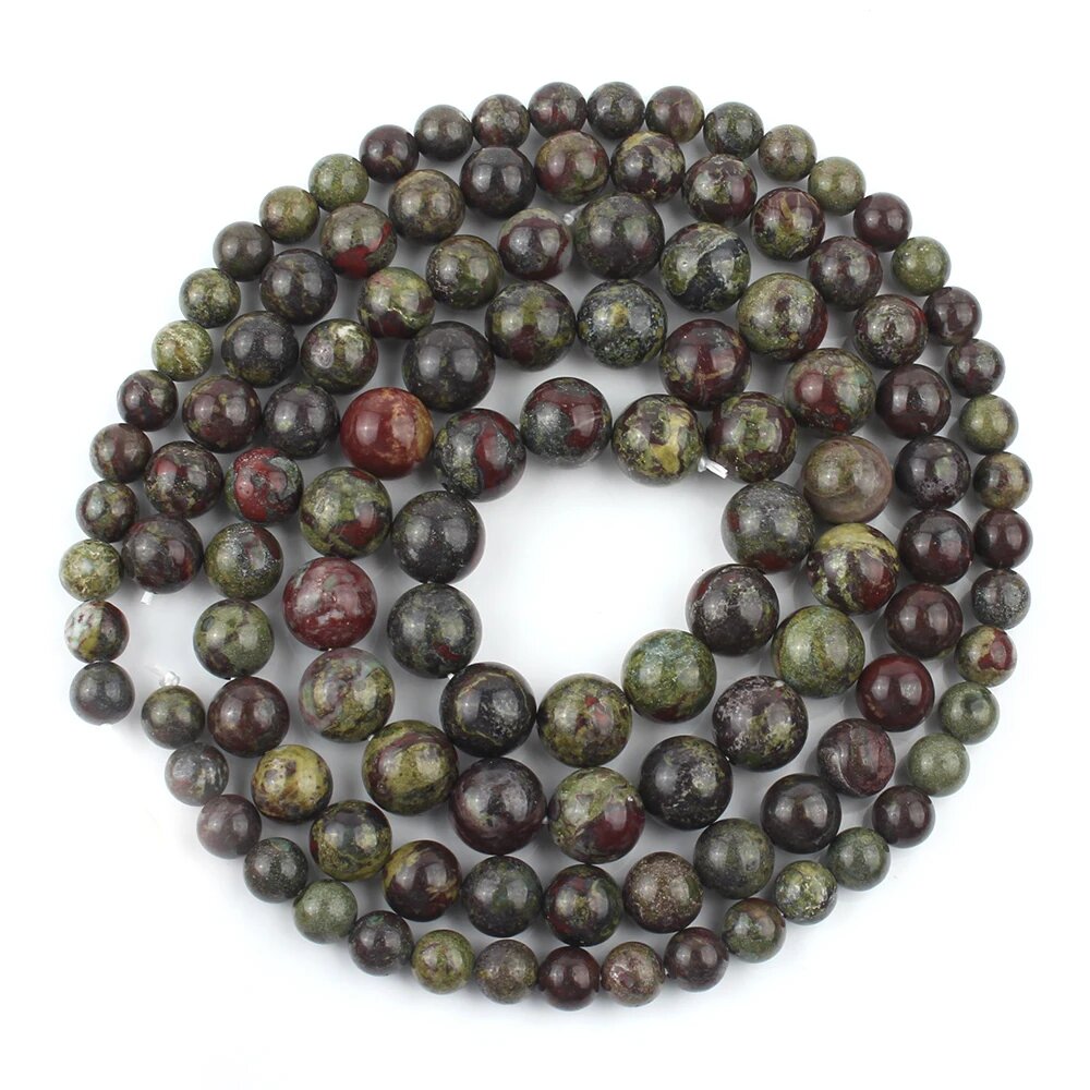 Агатовые бусины АОHA YOOMQ 6/8/10 мм, синие, зеленые 6mm about 61pcs, Dragon Blood Stone