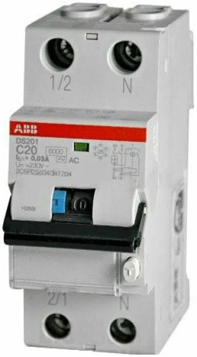 Дифференциальный автомат ABB DS201C20 AC30, 6kA - 1 шт.