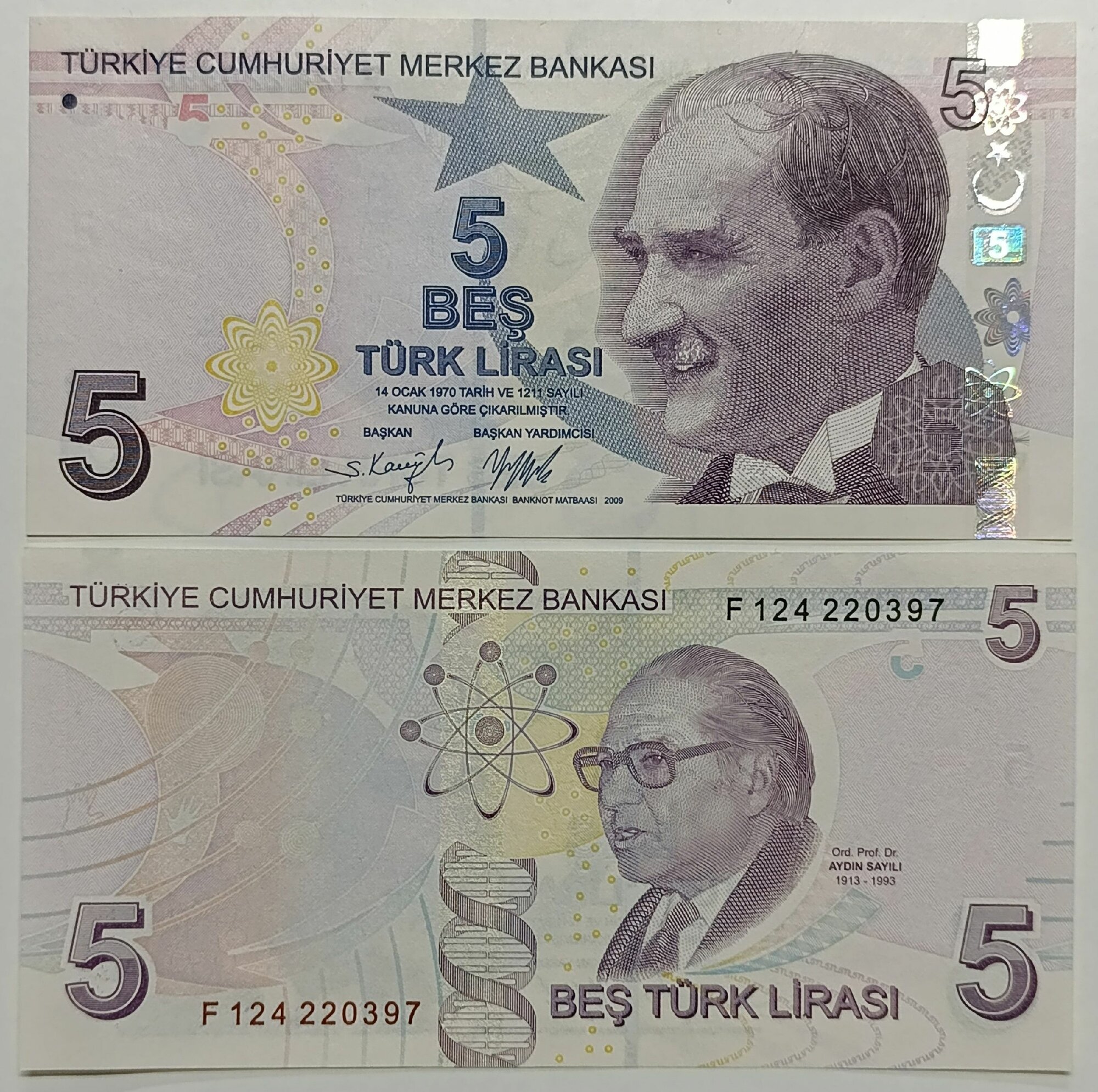 Турция 5 лир 2009 года "Мустафа Кемаль Ататюрк"