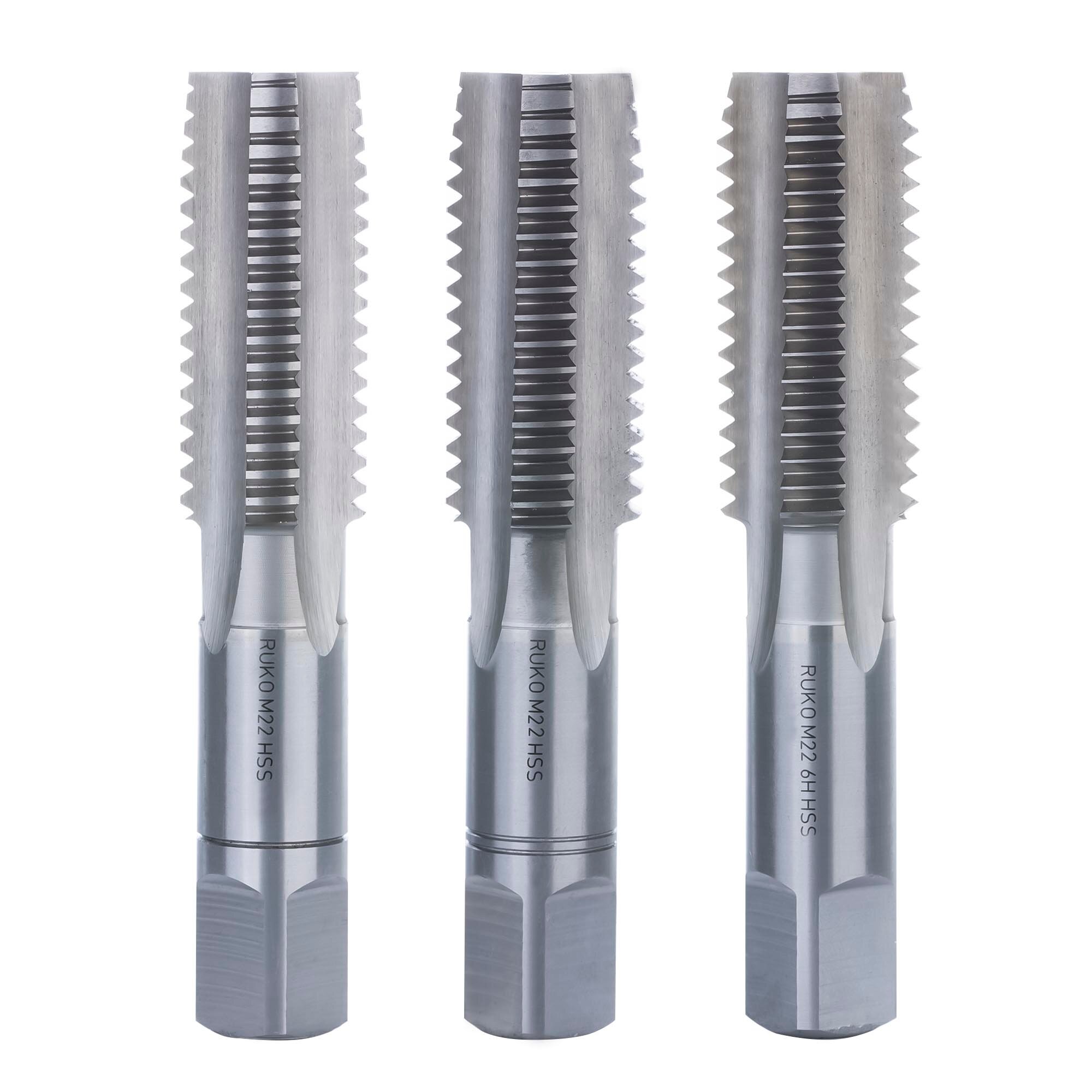 Набор метчиков 3шт Ruko HSS-G DIN352 6h метрическая резьба М22х2,5 230220