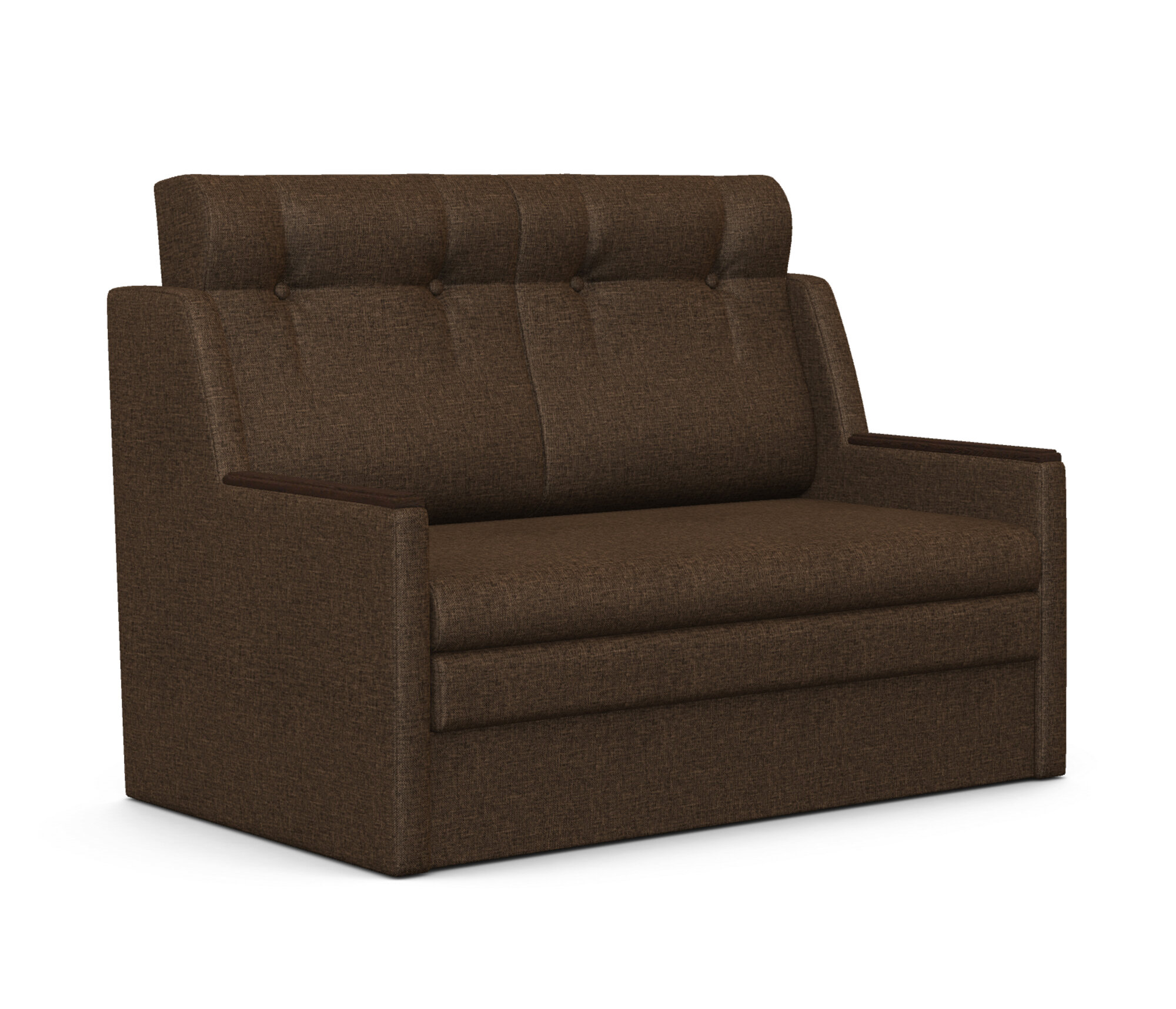 Диван-кровать Классика 2Д, прямой, раскладной, с ящиком для белья, рогожка шоколадный