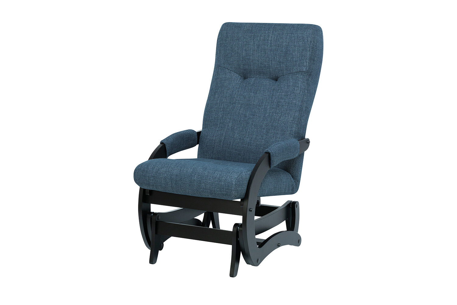 Кресло-маятник Leset Парос, 57х100,5х87 см, обивка рогожка, синий, венге