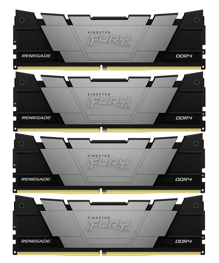 Модуль памяти DDR 4 DIMM 128Gb PC25600, 3200Mhz, Kingston FURY Renegade Black, CL16 (Kit of 4) (KF432C16RB2K4/128) (retail)
