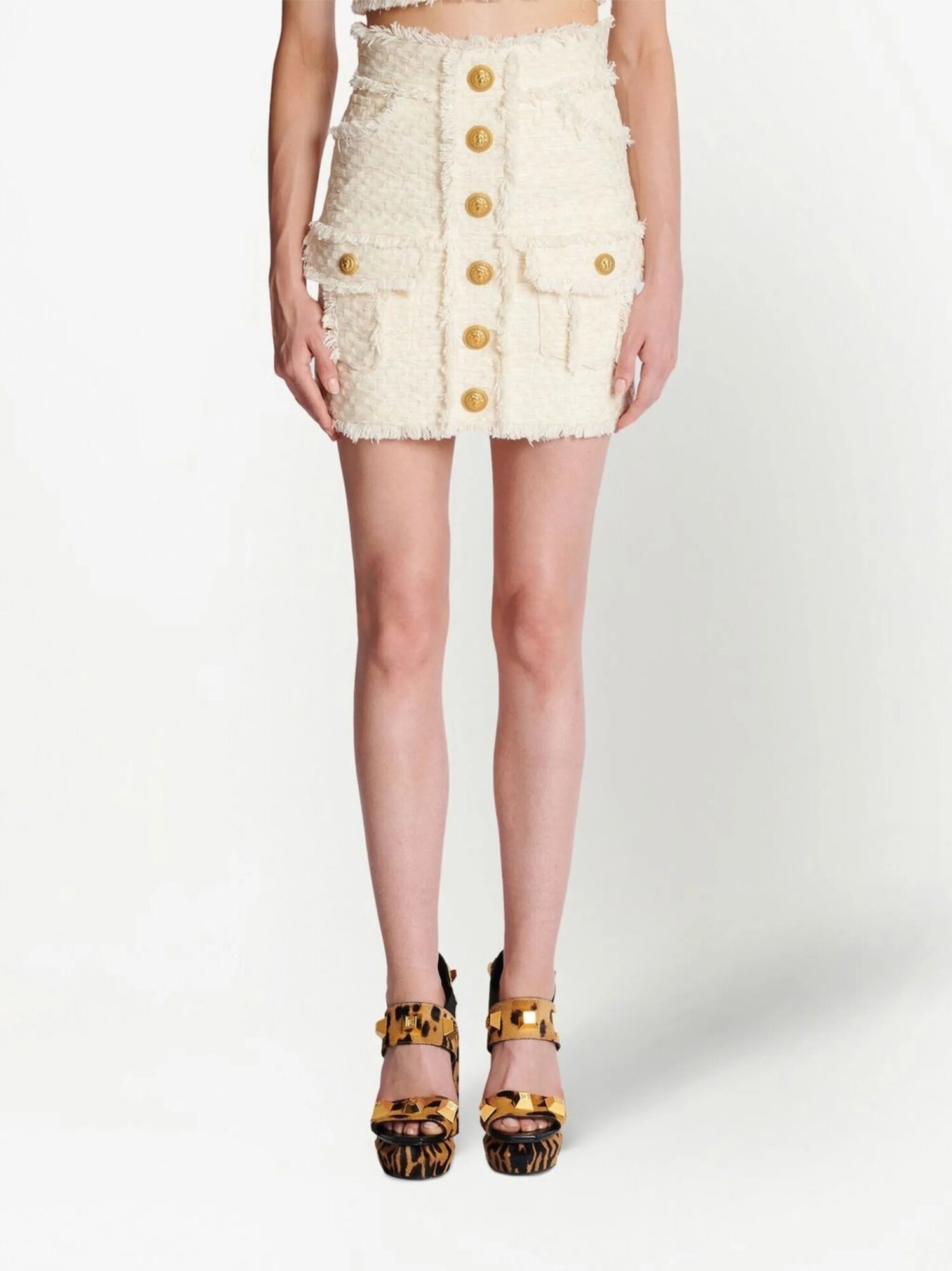 Юбка BALMAIN Tweed mini skirt, размер 36, разноцветный — фото 1