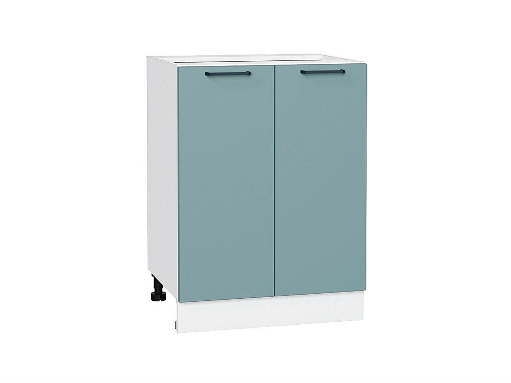 VVT Шкаф нижний с 2-мя дверцами Флэт Белый, Grey-green In 2S, 600 В*Ш*Г 816*600*478, фасад ЛДСП Grey-green In 2S, корпус Белый Grey-green In 2S