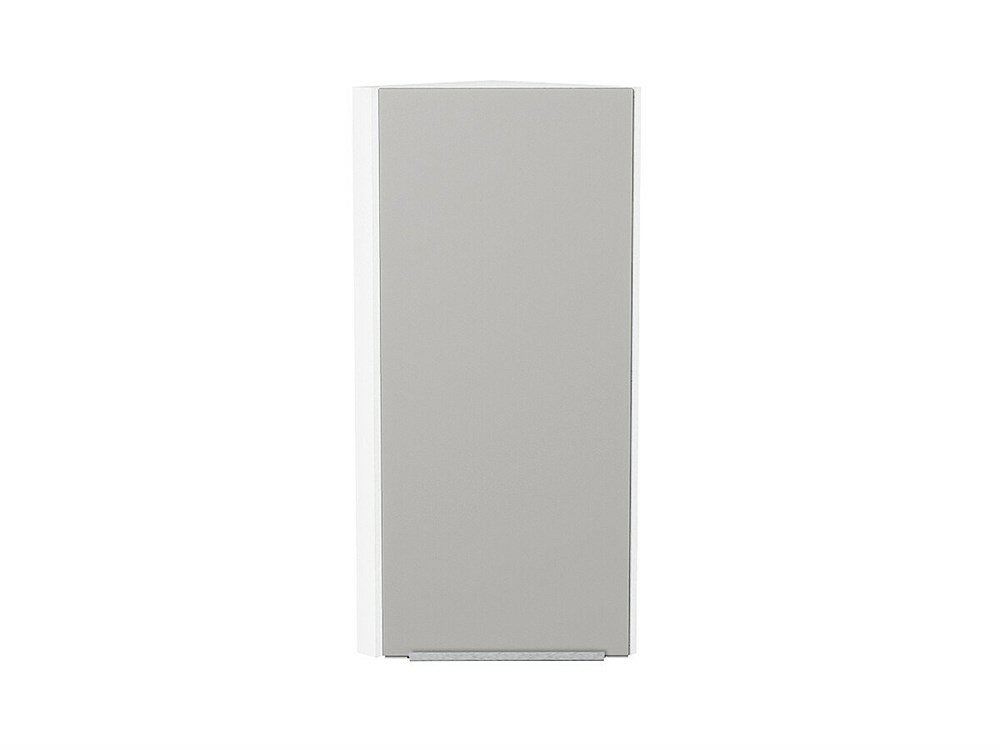 VVT Шкаф верхний торцевой Фьюжн Белый, Silky Light Grey, 920 В*Ш*Г 920*300*306, фасад МДФ Silky Light Grey, корпус Белый Silky Light Grey