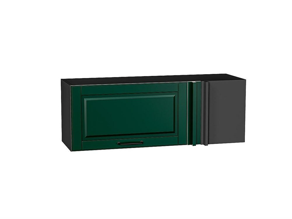 VVT Шкаф верхний прямой угловой горизонтальный Дублин Graphite, Special Green В*Ш*Г 358*1000*350, фасад МДФ Special Green, корпус Graphite Special Green