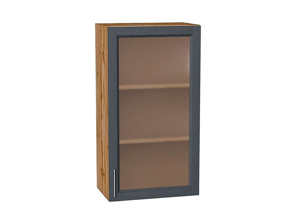 VVT Шкаф верхний с 1-ой остекленной дверцей Сканди Дуб Вотан, Graphite Softwood, 920, 500