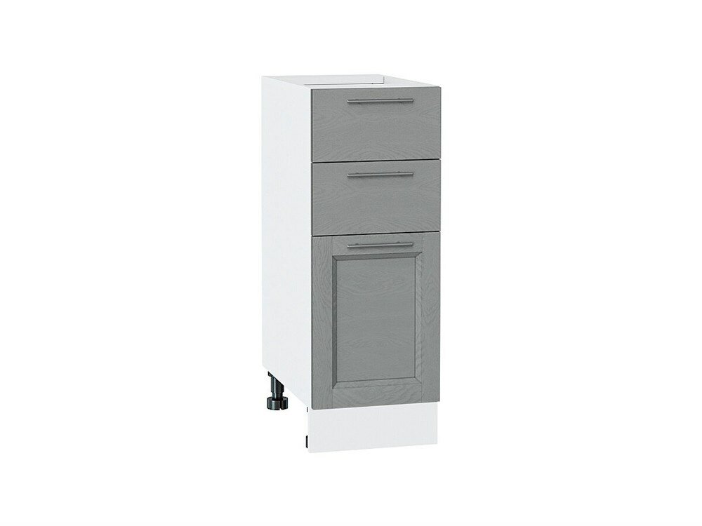 VVT Шкаф нижний с 3-мя ящиками Сканди Белый, Grey Softwood, 300 В*Ш*Г 816*300*480, фасад МДФ Grey Softwood, корпус Белый Grey Softwood