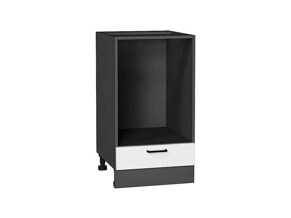VVT Шкаф нижний под духовку Лофт Graphite, Super White, 450 В*Ш*Г 816*450*476, фасад МДФ Super White, корпус Graphite Super White