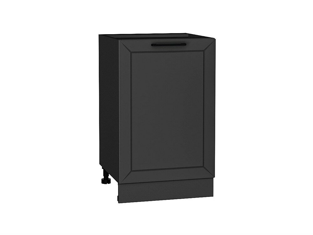VVT Шкаф нижний с 1-ой дверцей Глетчер Graphite, Маренго Силк, 500 В*Ш*Г 816*500*478, фасад МДФ Маренго Силк, корпус Graphite Маренго Силк