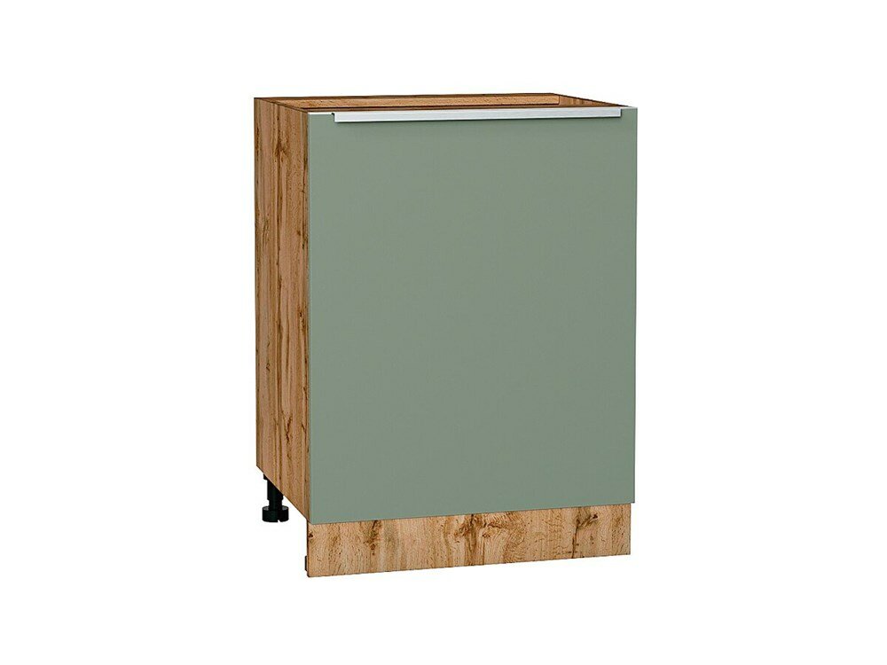 VVT Шкаф нижний с 1-ой дверцей Фьюжн Дуб Вотан, Silky Mint, 600 В*Ш*Г 816*600*480, фасад МДФ Silky Mint, корпус Дуб Вотан Silky Mint