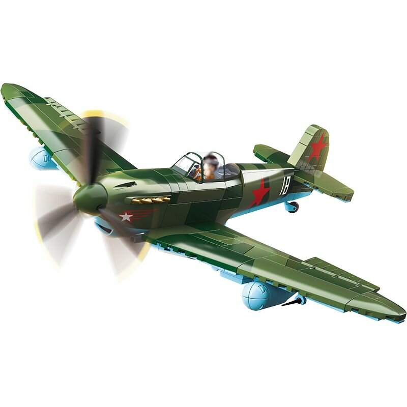 Конструктор серия "Армия" / Истребитель Yakovlev Yak - 1B / детский для мальчиков ( 627 деталей)