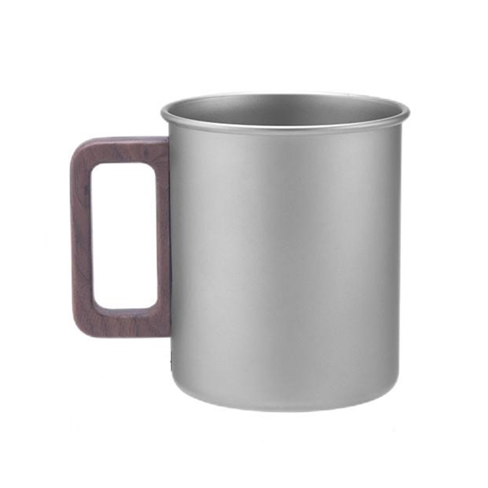 Титановая Кружка: 450 Мл Высокая Вместимость Легкая Туристическая Кружка - Эргономичная Деревянная Ручка Для Походов И Кемпинга