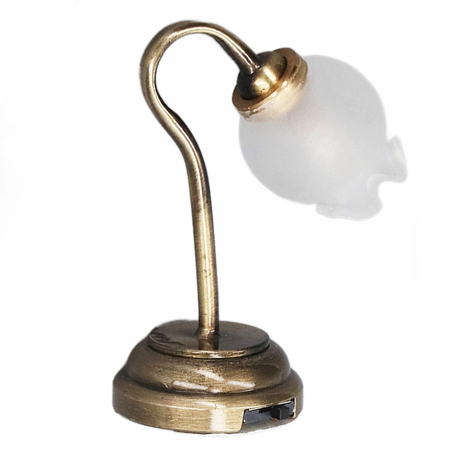 Миниатюрная настольная лампа 1:12 для кукольного домика, цветочный дизайн, мягкое светодиодное освещение, высота 4.2 см