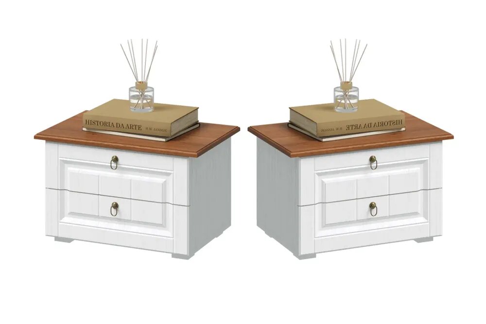 С/Г Валенсия Тумбы (Белый, белый), прикроватные тумбы, ЛДСП/МДФ
