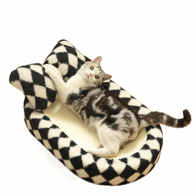 Сизалевая кошка царапает горшок кошка,1, ,61*40*8.5, черный