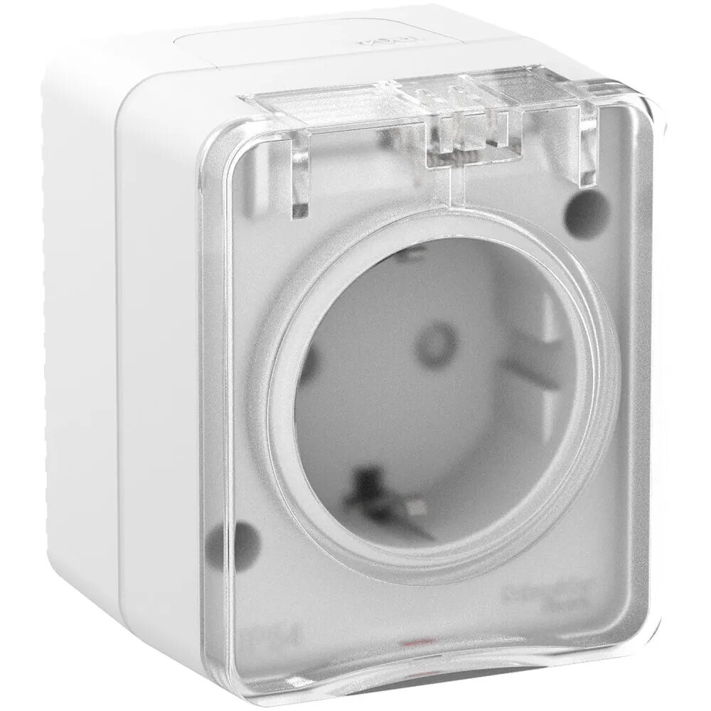 Розетка Systeme Electric "AtlasDesign Profi 54", с заземлением, белая ATN540145