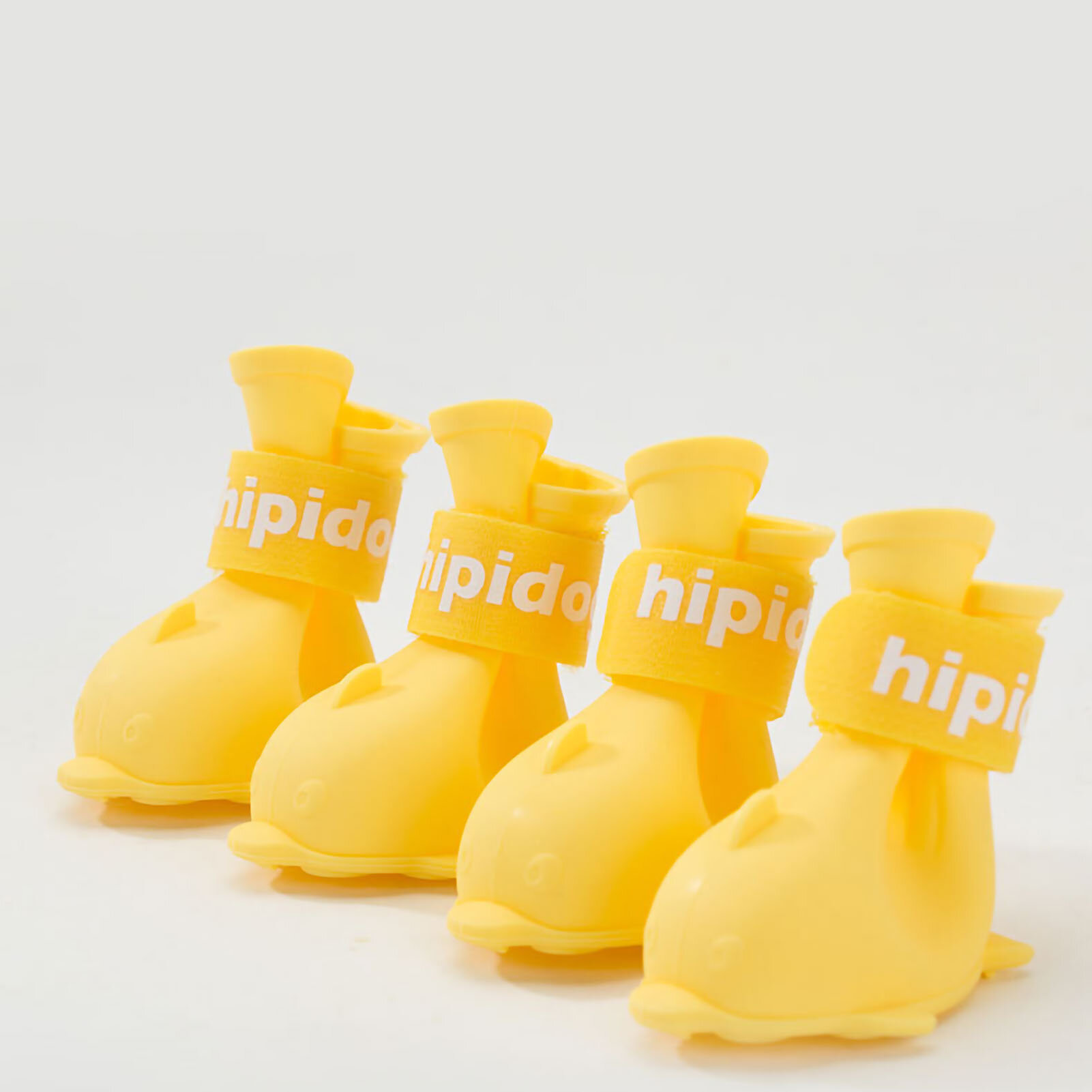 Сапоги для домашних животных, водонепроницаемые силиконовые непромокаемые туфли для собак с крючками и петлями для померанского шпица, бишон, Тедди, желтый S