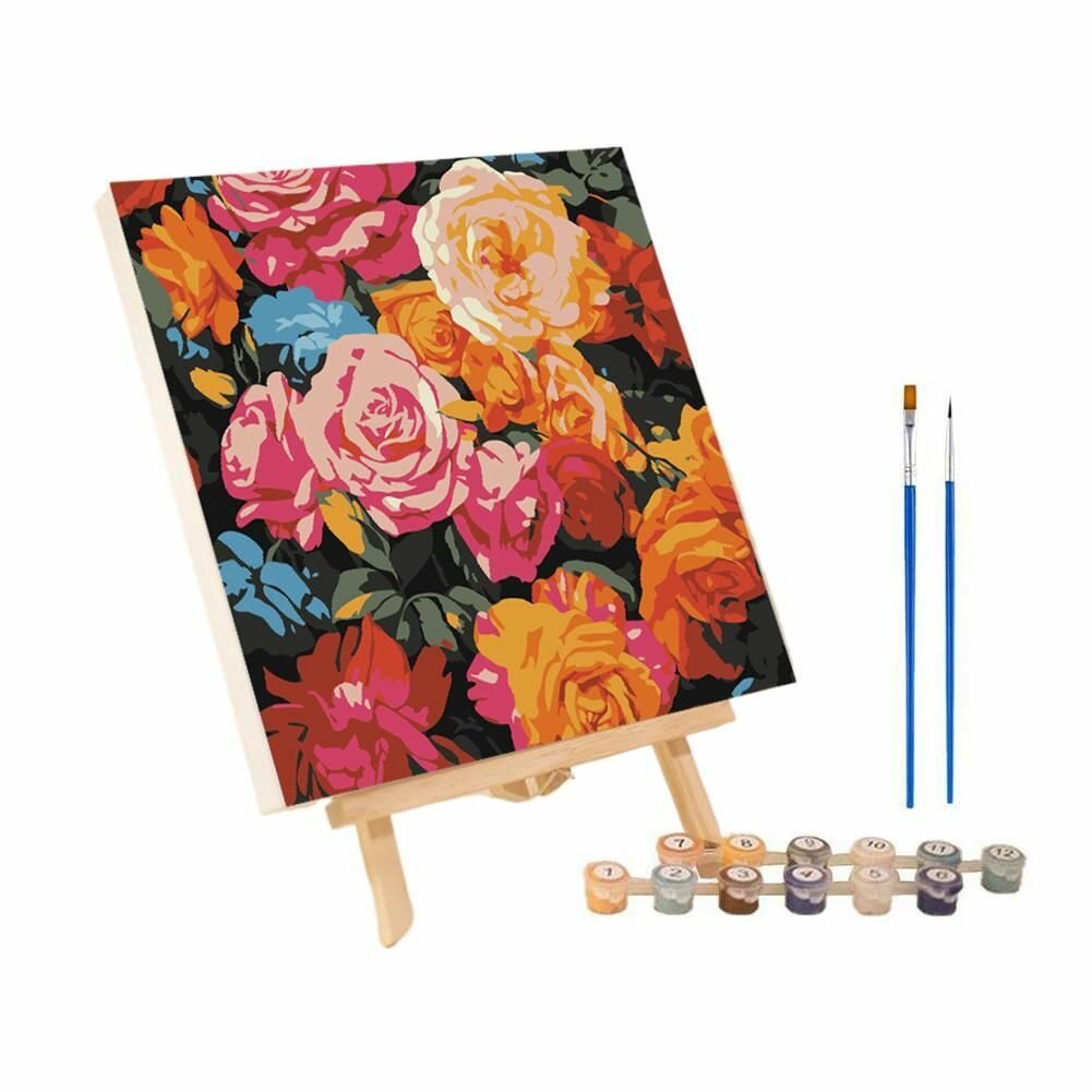 Картина маслом по номерам "Бабочки" 20*20 см