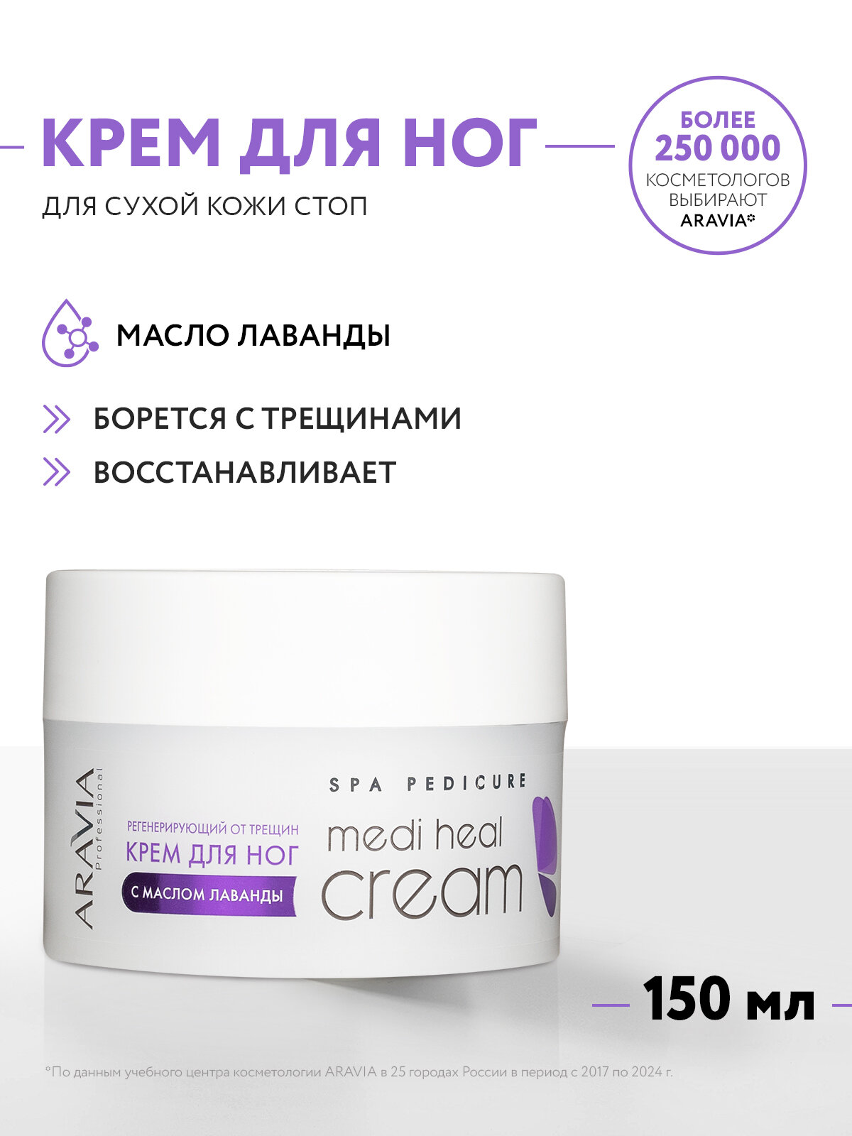 ARAVIA Крем регенерирующий от трещин с лавандой Medi heal,150 мл
