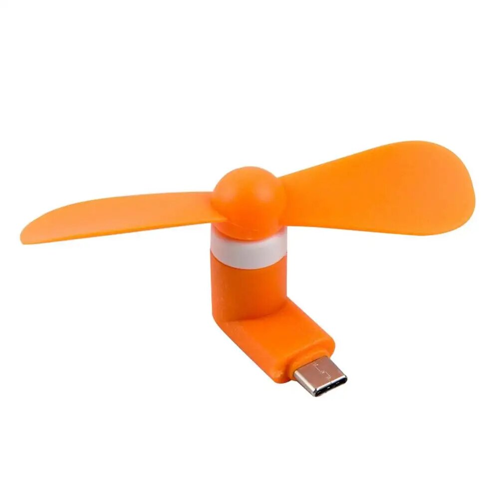 Портативный USB вентилятор для телефона Type C Оранжевый, bag package Orange