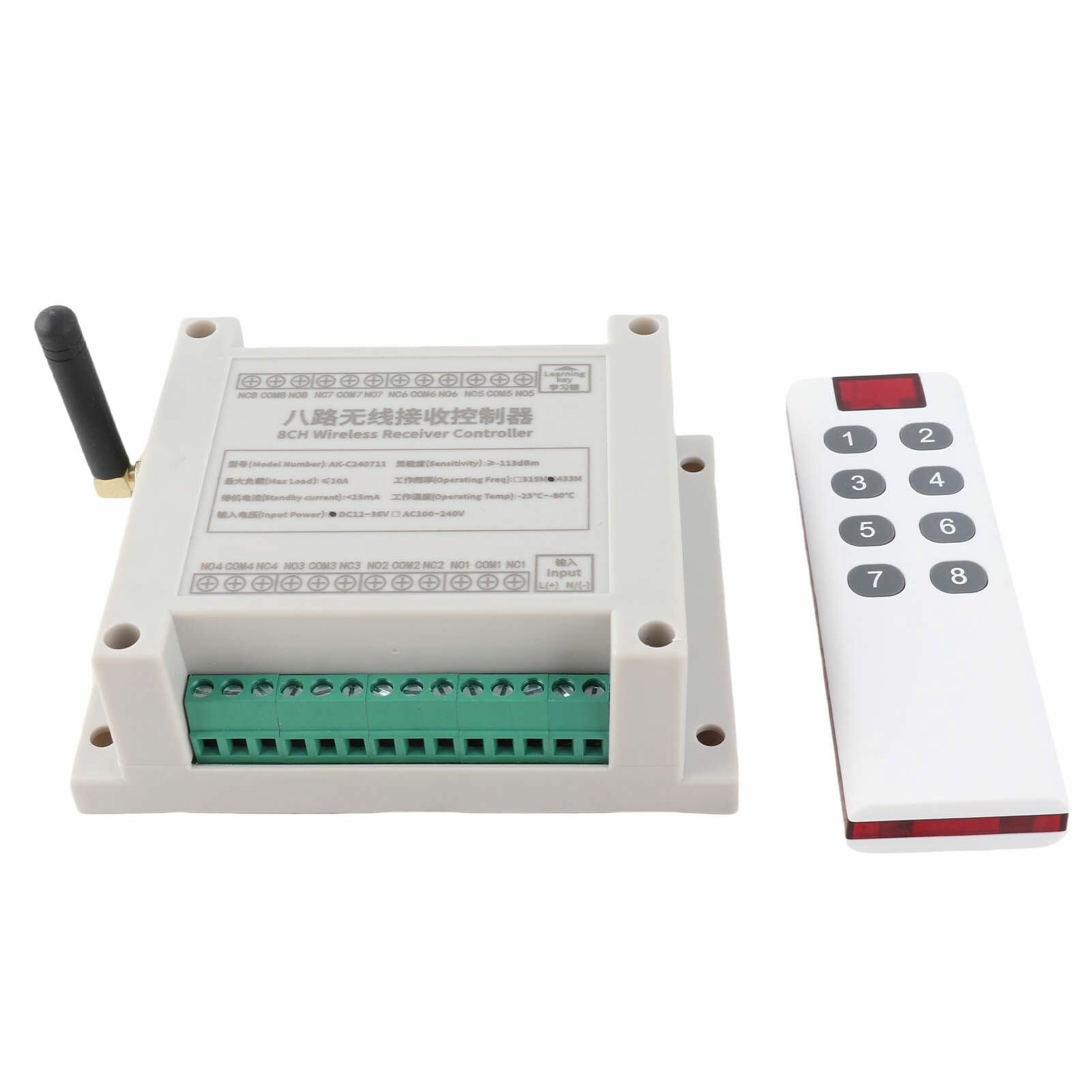 8-канальный релейный модуль 8CH 10A DC 12V-36V пульт дистанционного управления реле управления лампой радиопереключатель с модулем