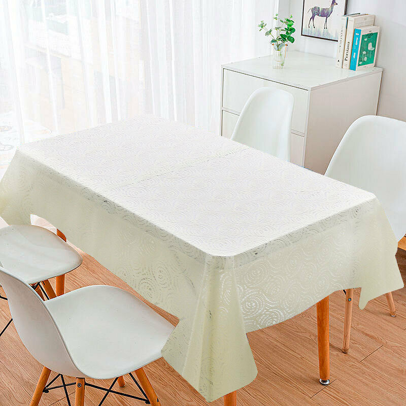 Клеенка столовая 137см, ПВХ, белая, износостойкая, для кухни, 20м