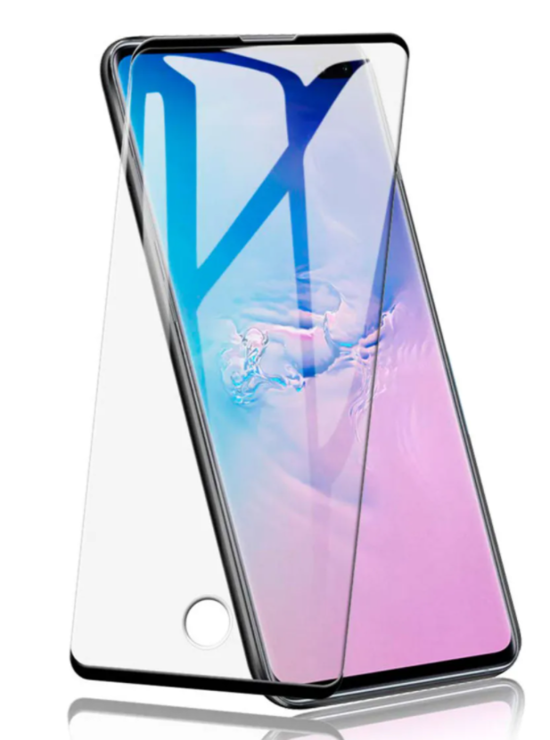 Защитное стекло на Samsung Galaxy S10 Plus, 3D (полная проклейка), черное, X-CASE