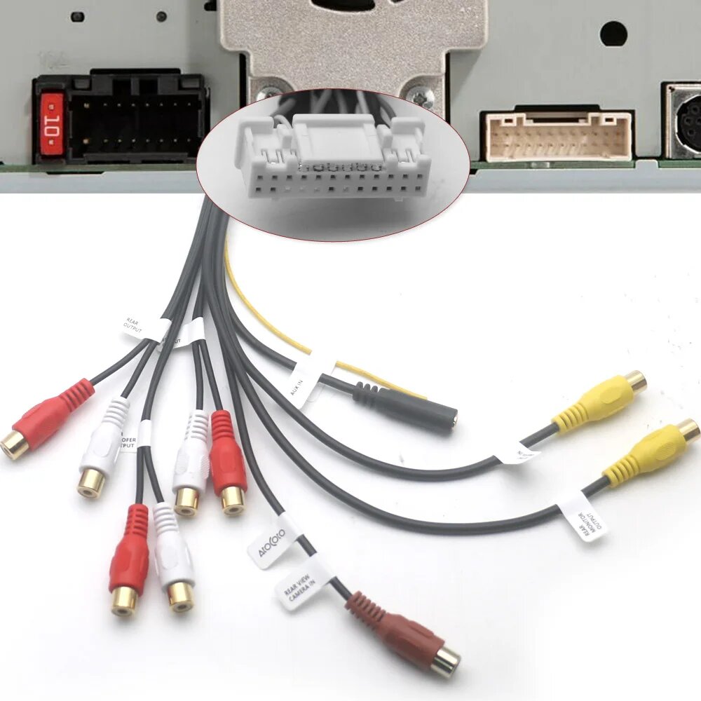 24-контактный автомобильный аудио AUX AV-камера RCA, жгут проводов для Pioneer DMH-ZF9350BT ZS9350BT Z6350BT WT76NEX WT8600NEX WT7600NEX W4600NEX