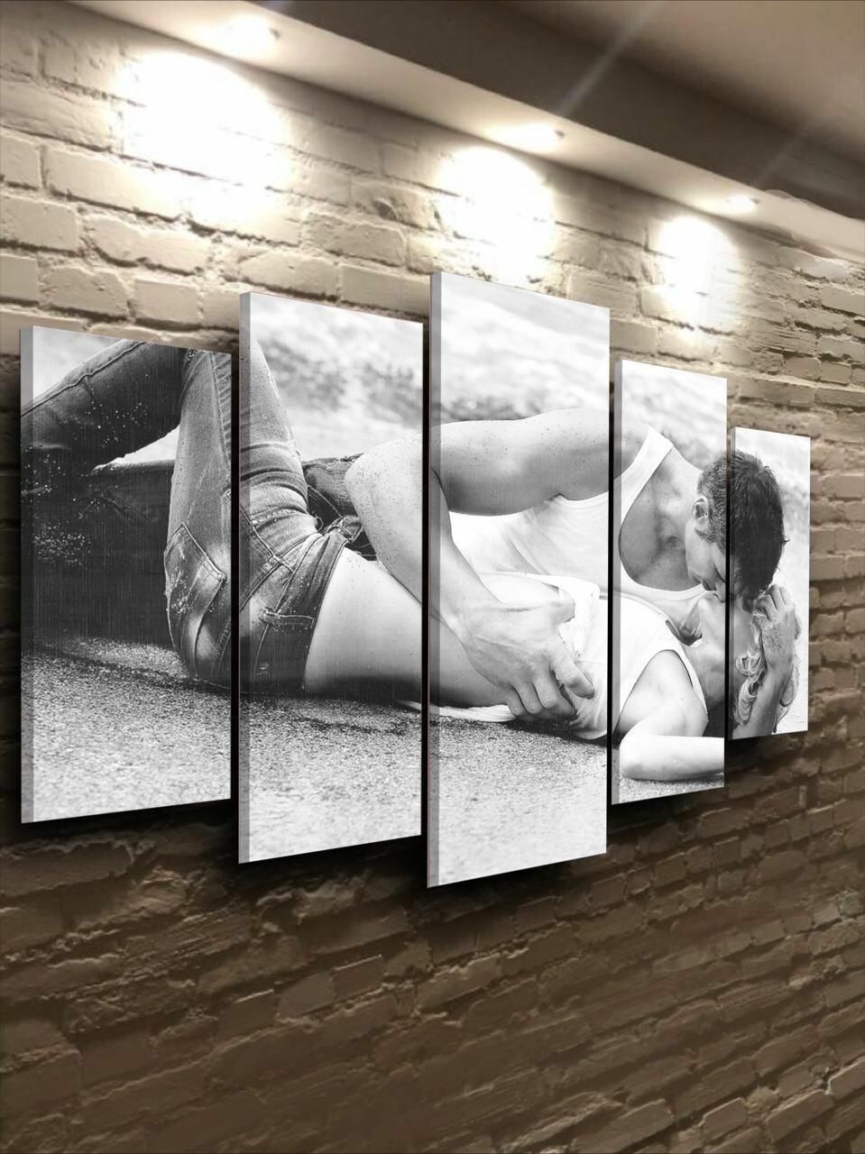 Modul007 Модульная картина из 5 модулей "Искусство поцелуя" 140х80 см для гостиной для спальни для комнаты для интерьера